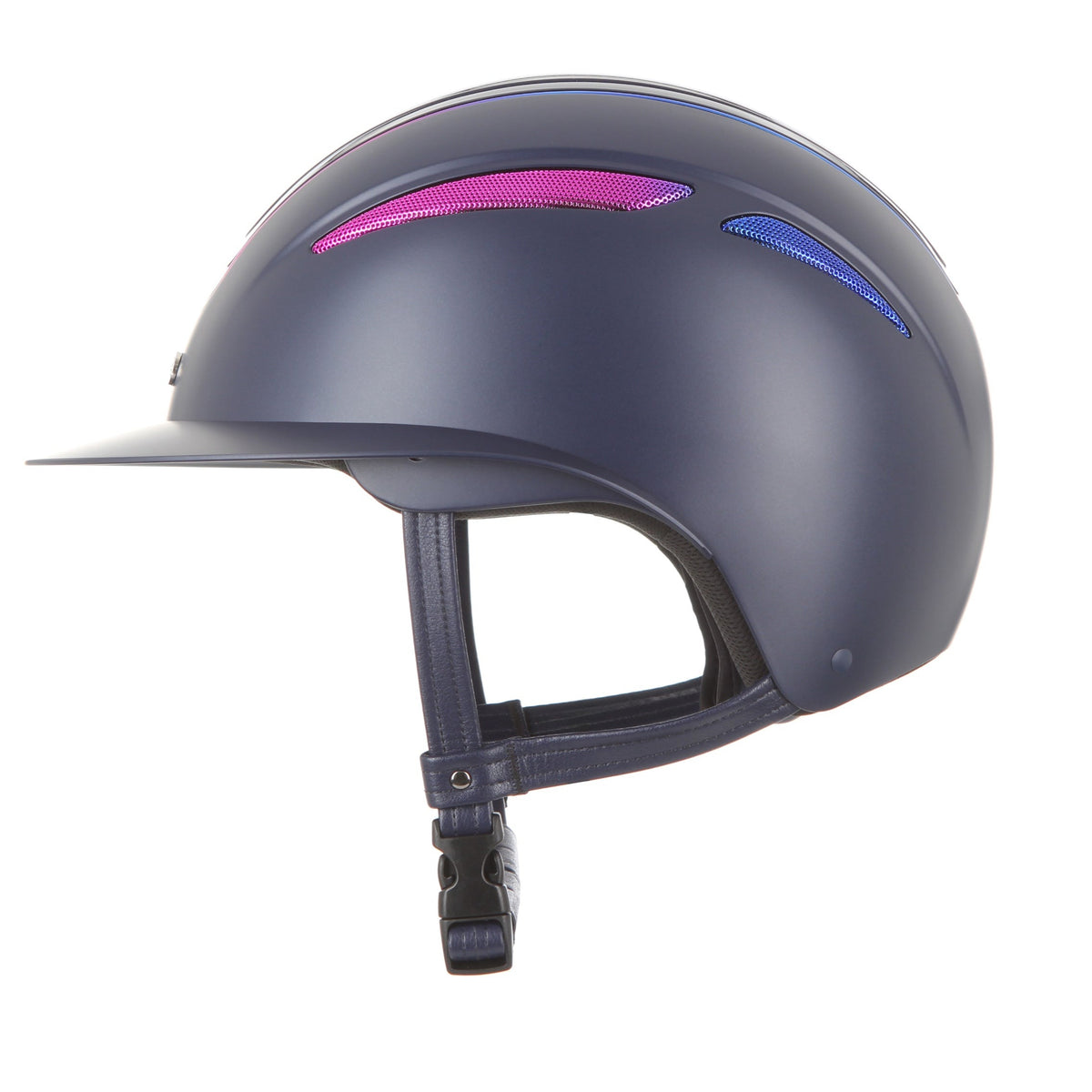 Callisto Wide Peak Helmet In Navy Chrome – Evoke Country & Equestrian
