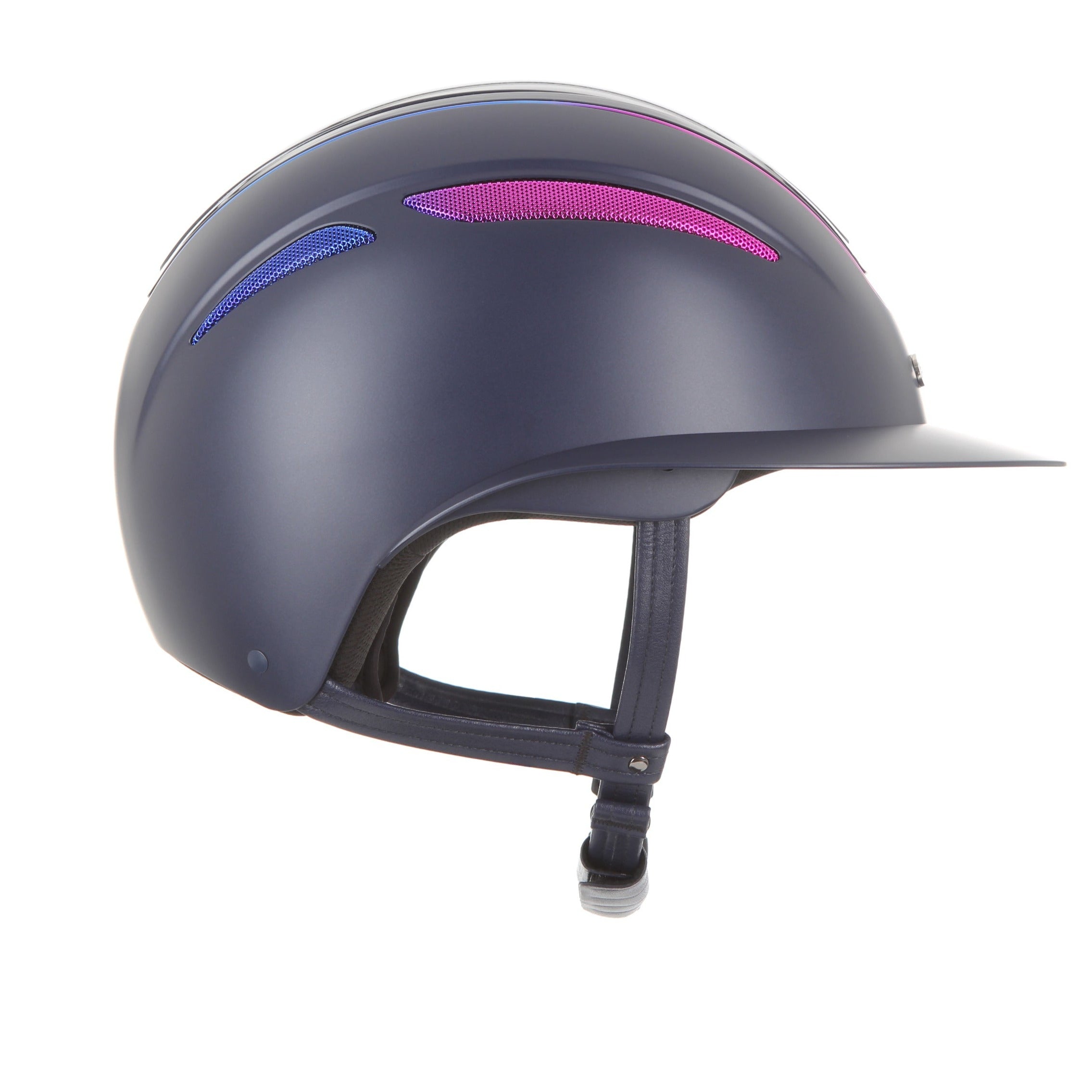 Callisto Wide Peak Helmet In Navy Chrome – Evoke Country & Equestrian