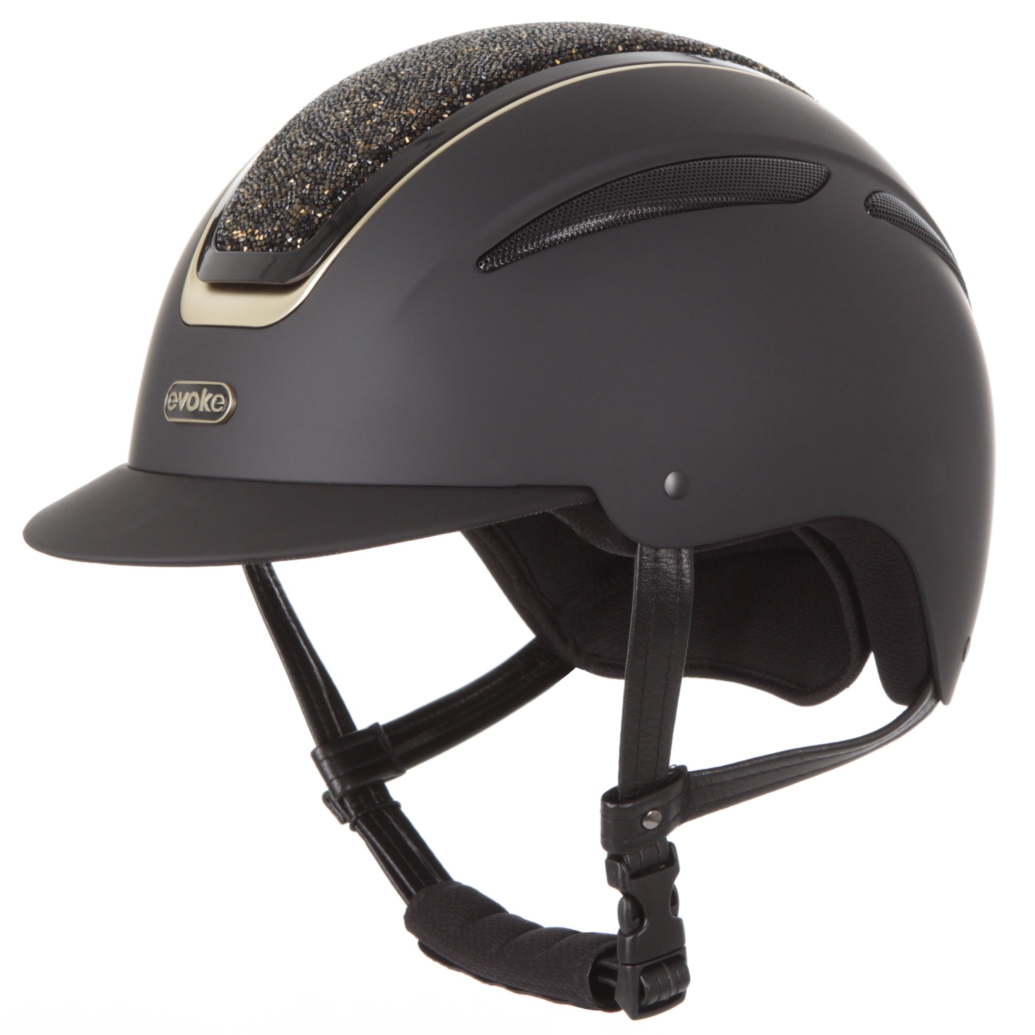 Callisto Classic Peak Helmet In Black Gold Crystal – Evoke Country ...
