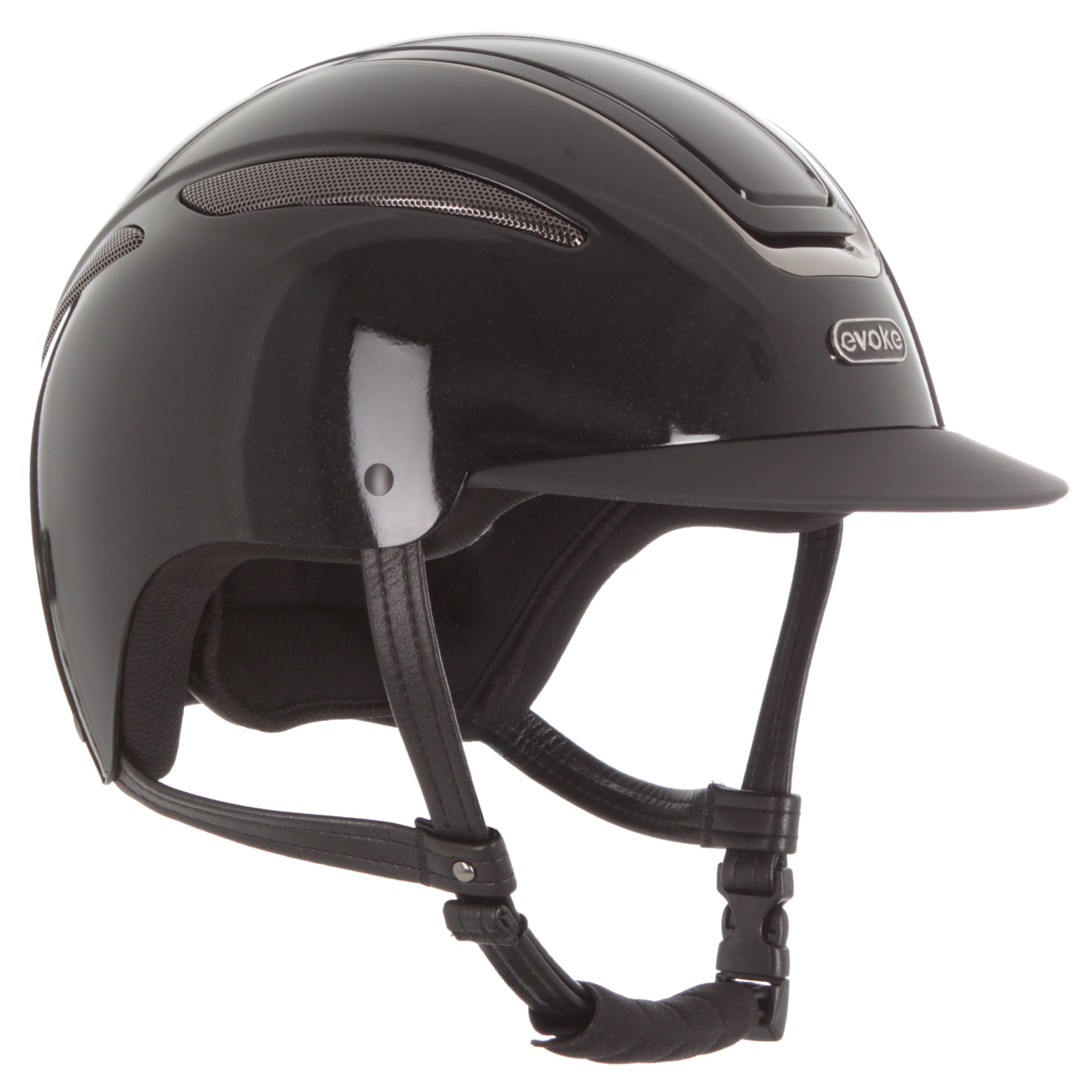 Callisto Classic Peak Helmet In Black Metallic Gunmetal – Evoke Country ...