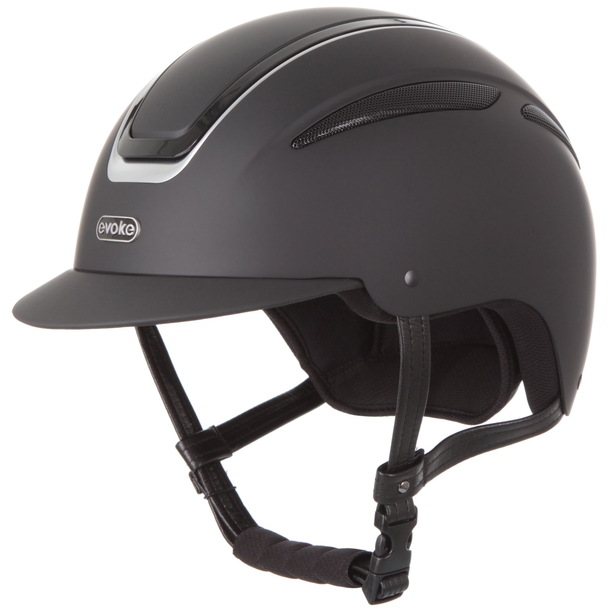 Callisto Classic Peak Helmet In Black Silver – Evoke Country & Equestrian