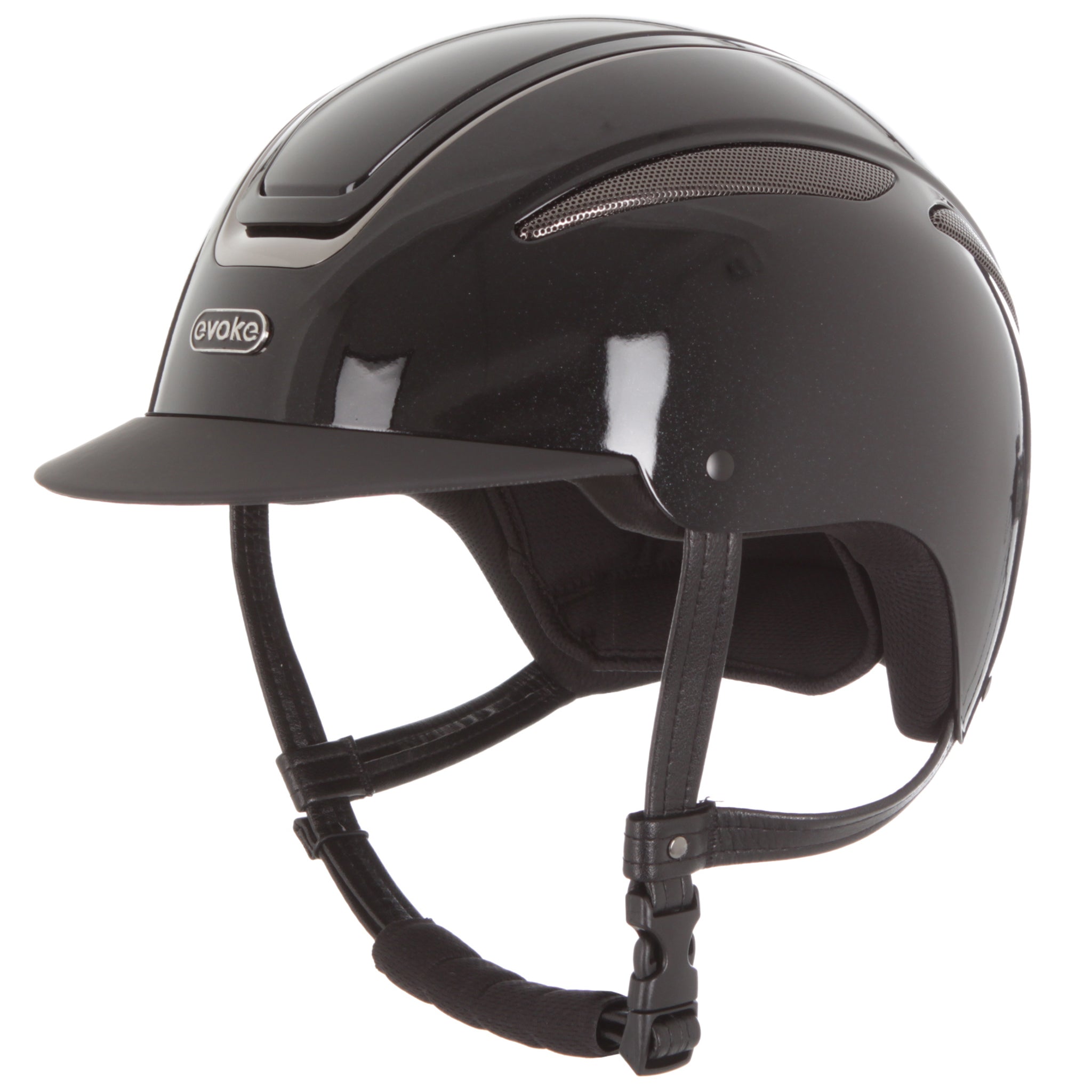 Callisto Classic Peak Helmet In Black Metallic Gunmetal – Evoke Country ...