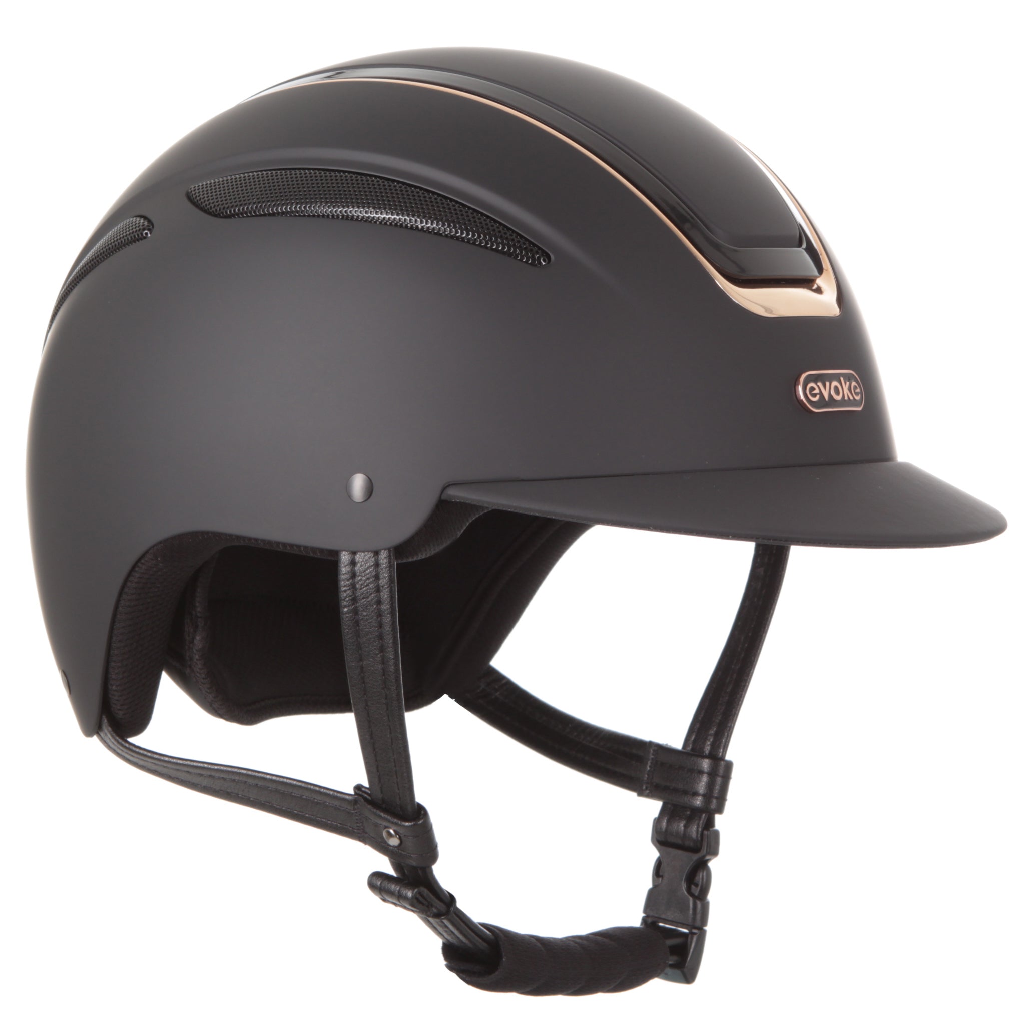 Callisto Classic Peak Helmet In Black Rose Gold – Evoke Country ...