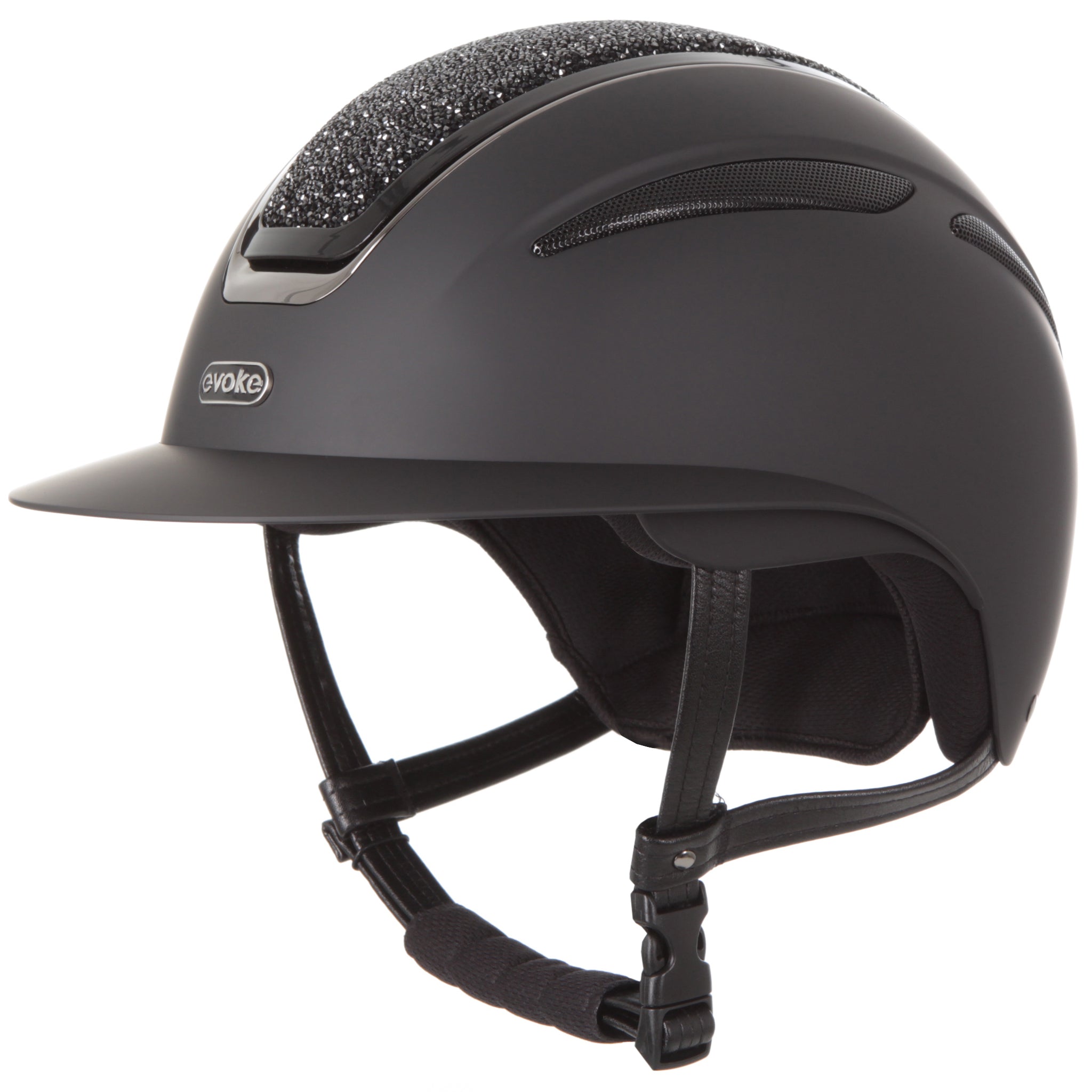 Callisto Wide Peak Helmet In Black Crystal – Evoke Country & Equestrian