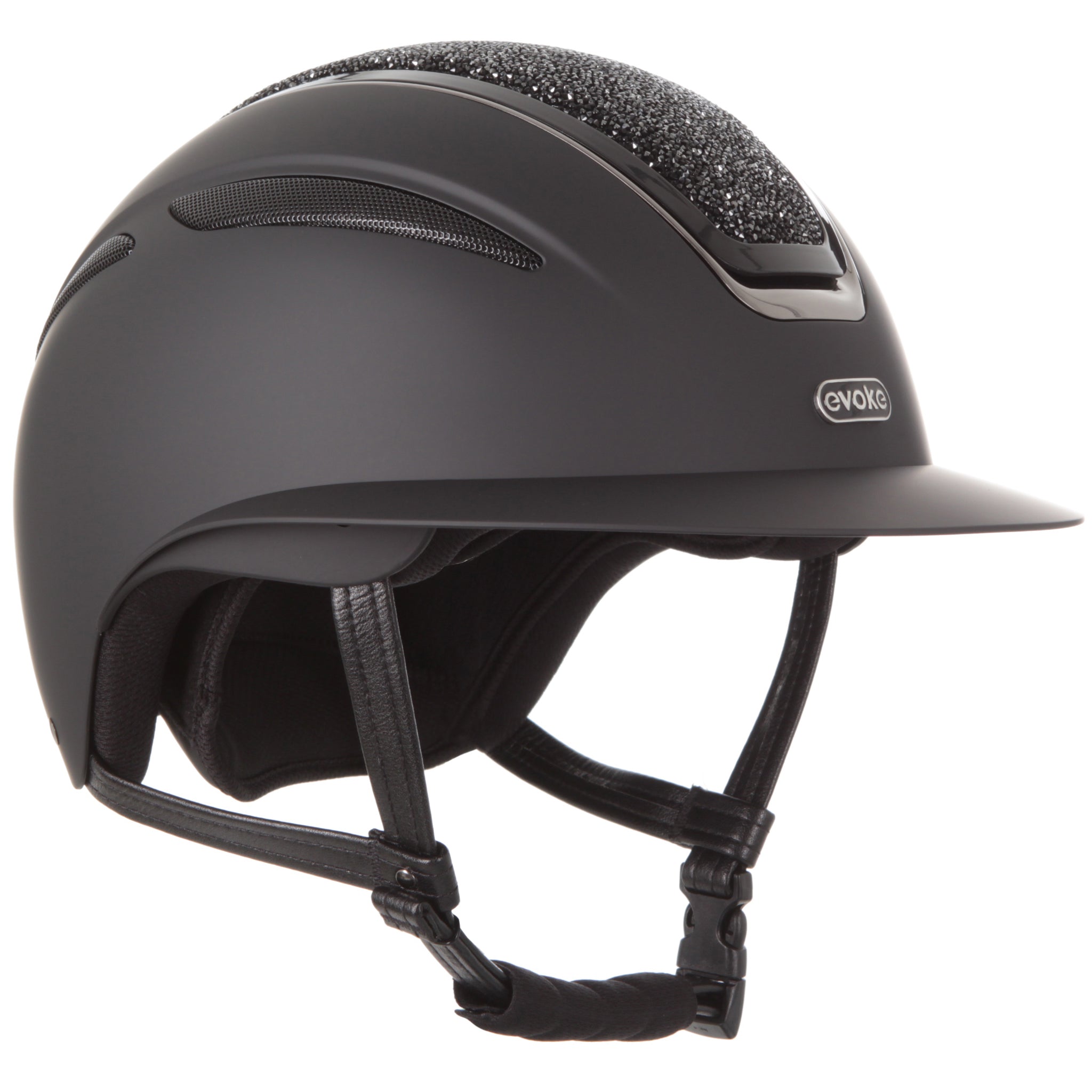 Callisto Wide Peak Helmet In Black Crystal – Evoke Country & Equestrian