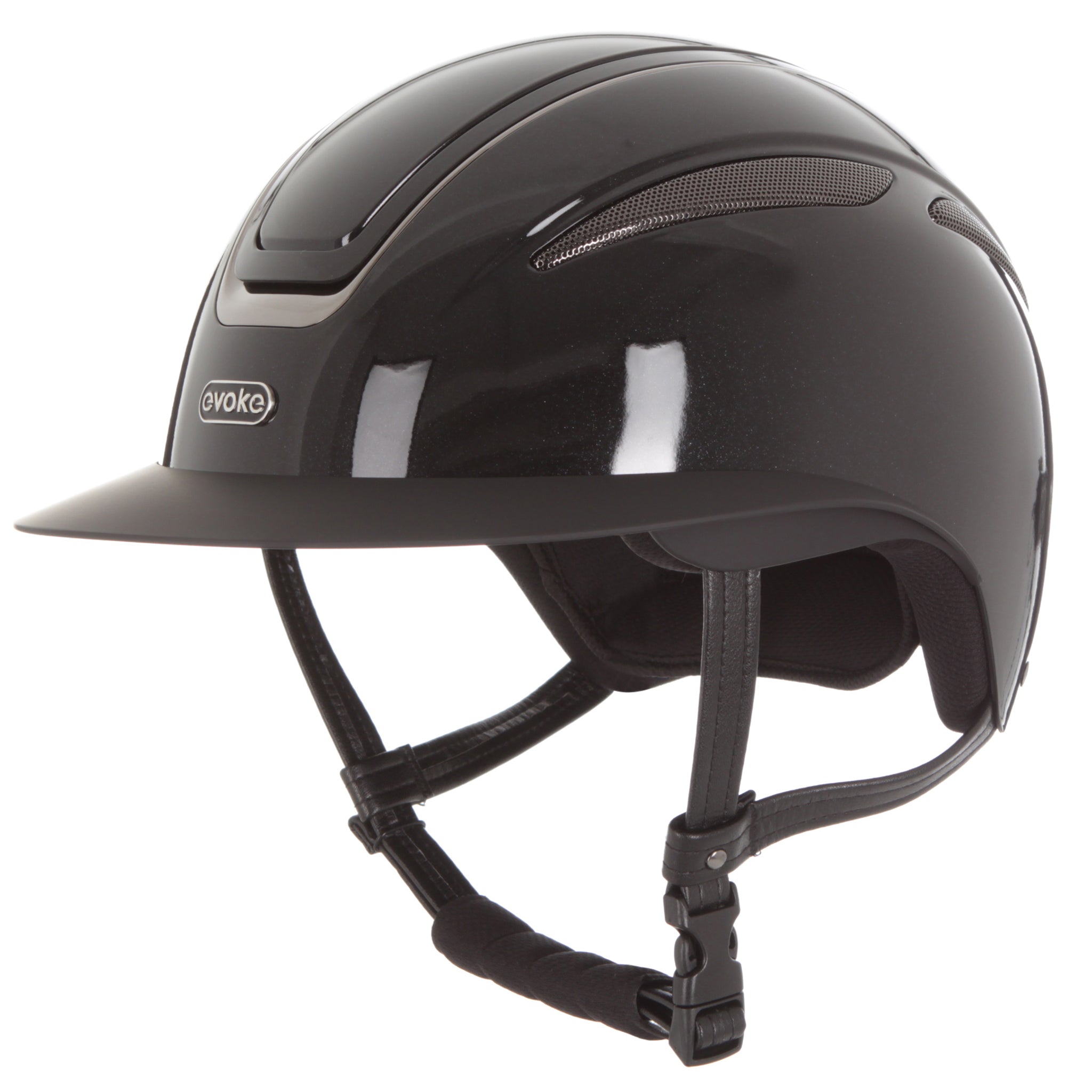 Callisto Wide Peak Helmet In Black Metallic Gunmetal – Evoke Country ...