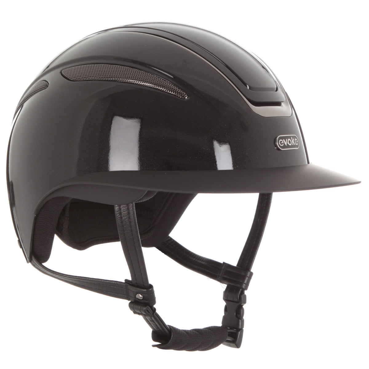 Callisto Wide Peak Helmet In Black Metallic Gunmetal – Evoke Country ...