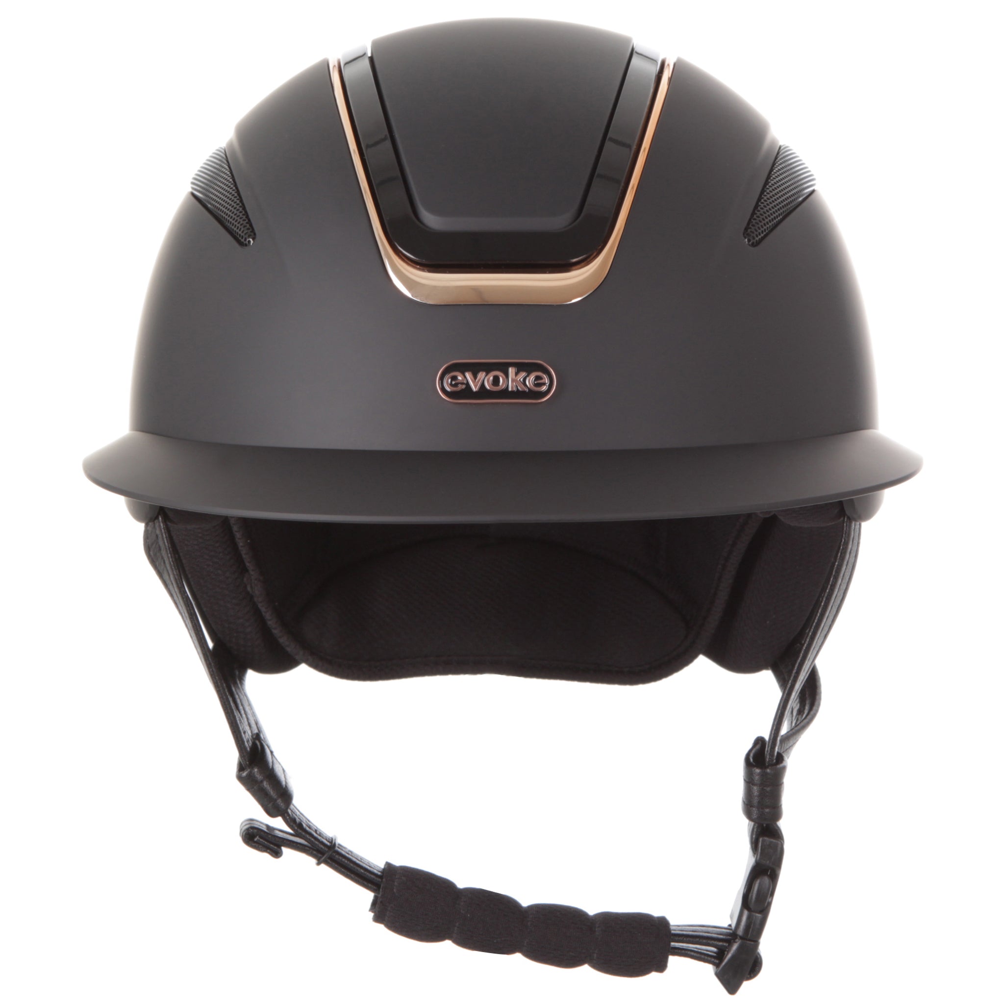 Callisto Wide Peak Helmet In Black Rose Gold – Evoke Country & Equestrian
