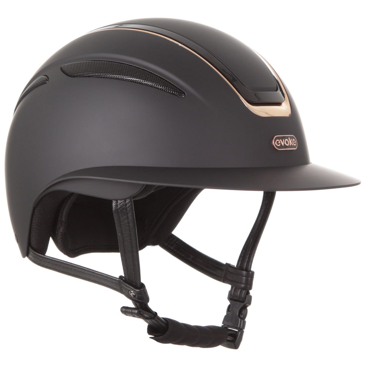 Callisto Wide Peak Helmet In Black Rose Gold – Evoke Country & Equestrian