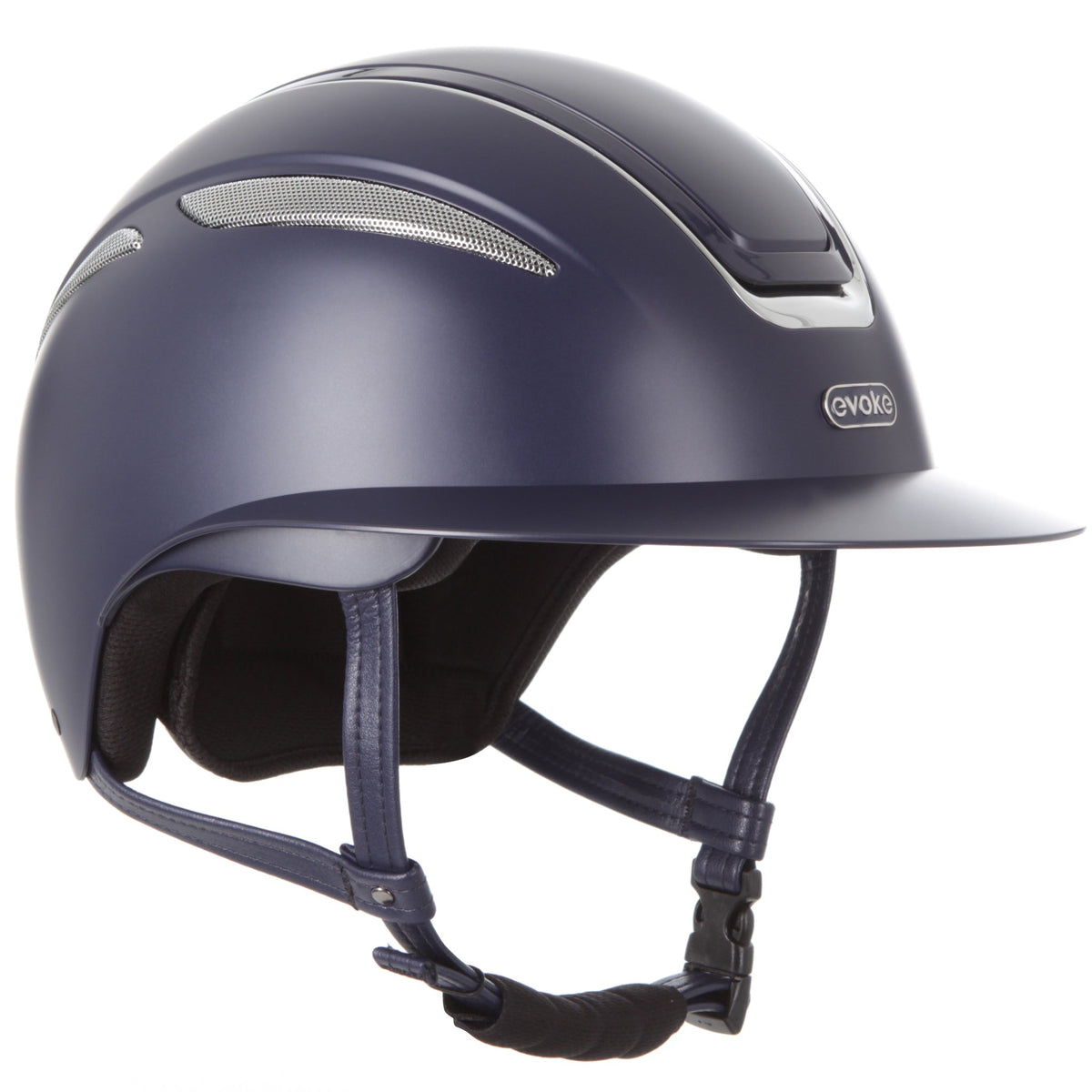 Callisto Wide Peak Helmet In Navy Chrome – Evoke Country & Equestrian