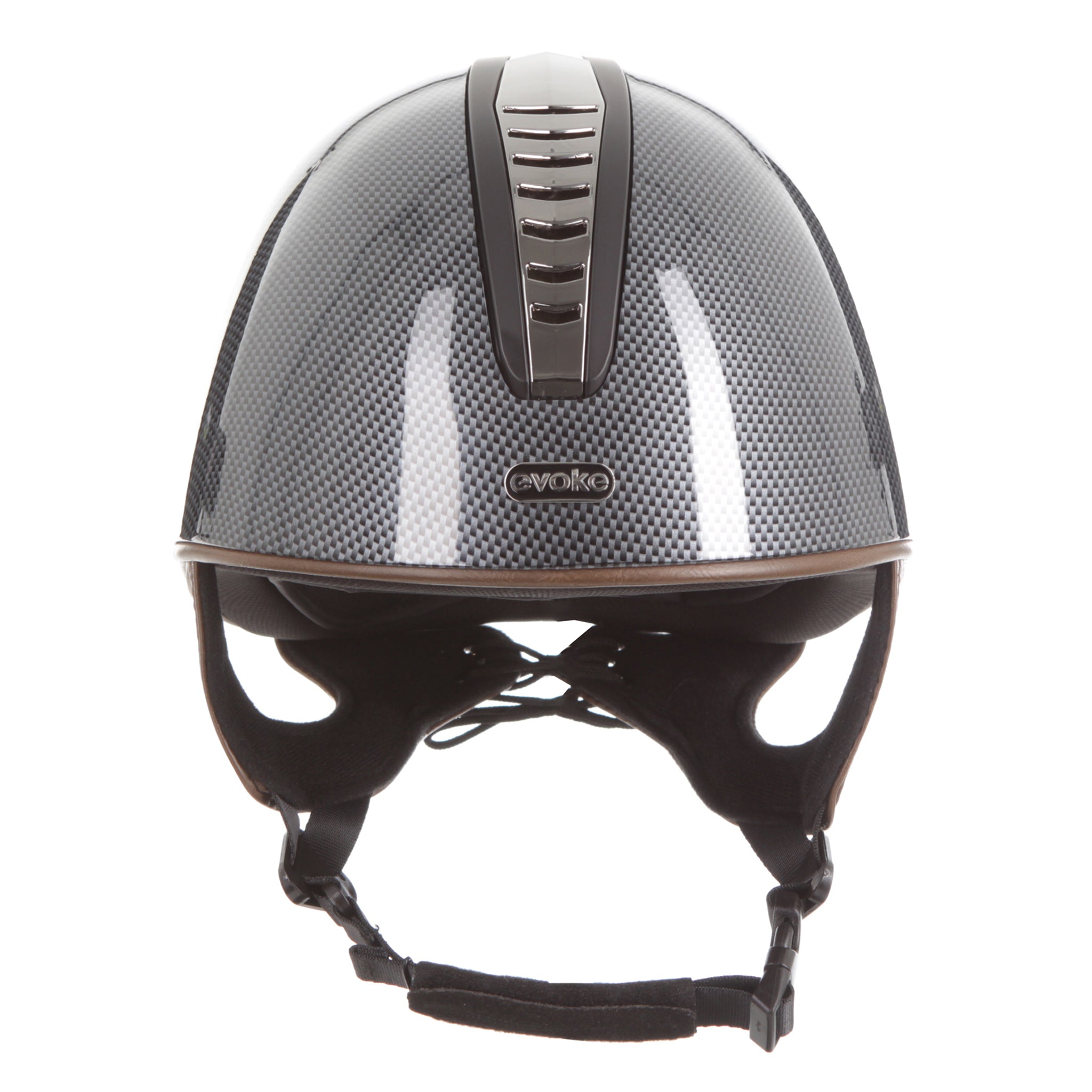 Orion Jockey Skull Helmet In High Shine Carbon Gunmetal Tan – Evoke ...